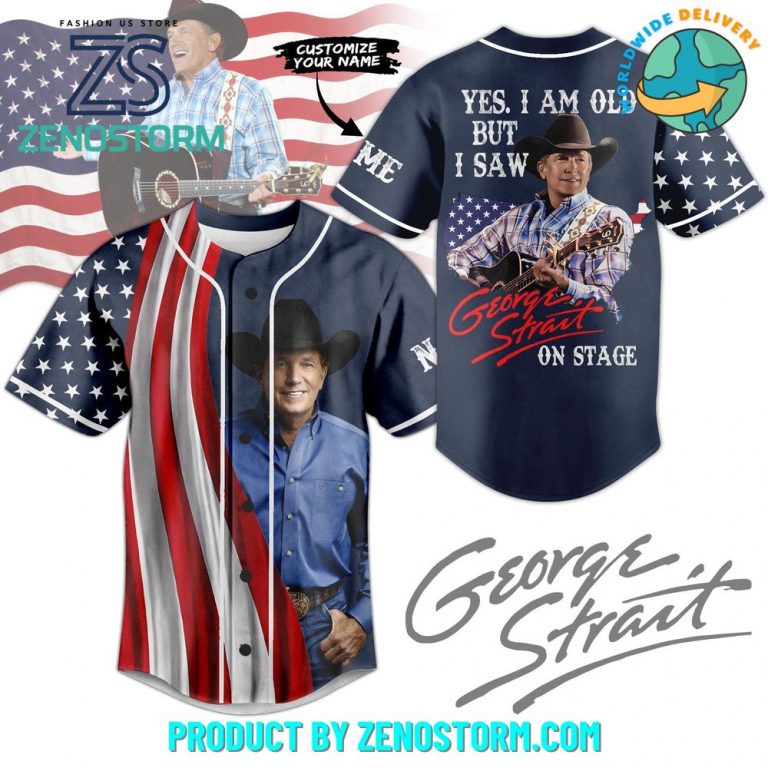 George Strait Happy 4th Of July Custom Name Baseball Jersey - Zenostorm