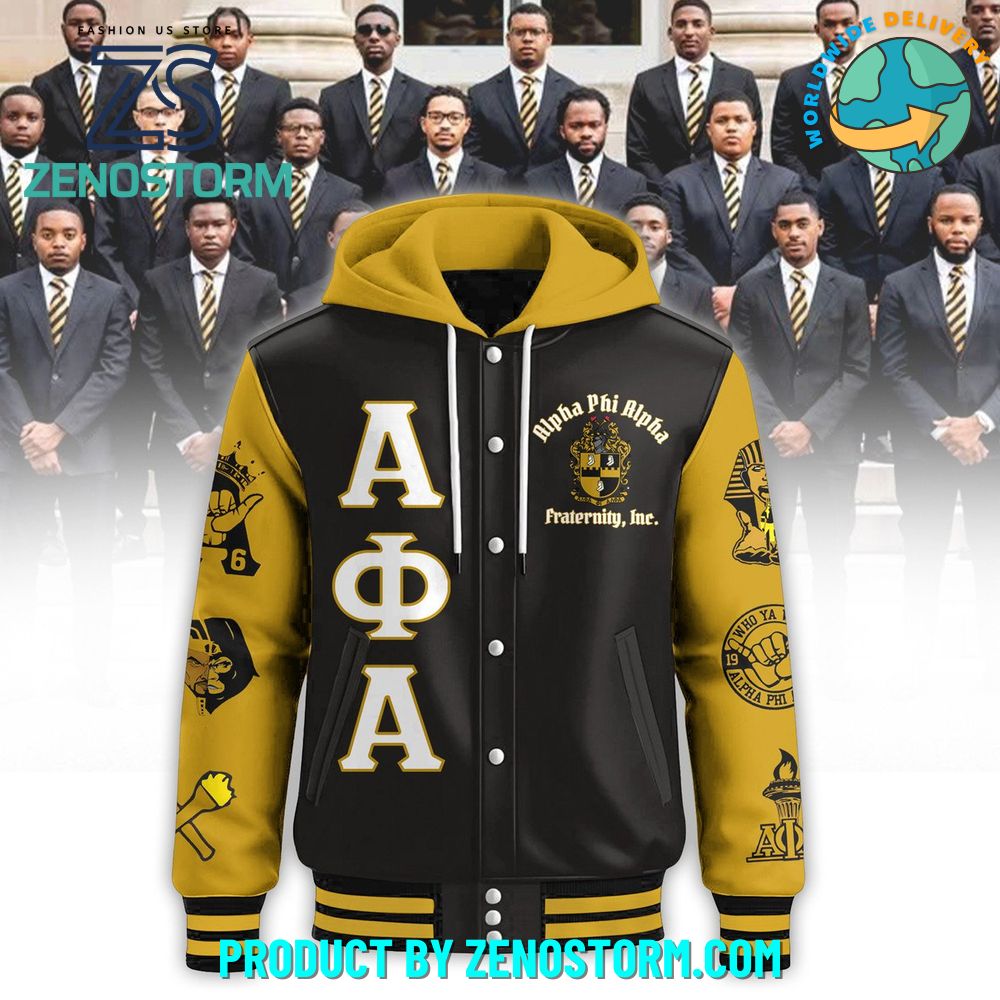 Alpha Phi Alpha 2025 Limited Edition Hooded Baseball Jacket - Zenostorm