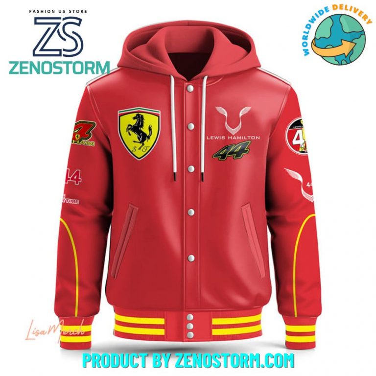 Lewis Hamilton 44 x Scuderia Ferrari 2025 Hooded Baseball Jacket ...