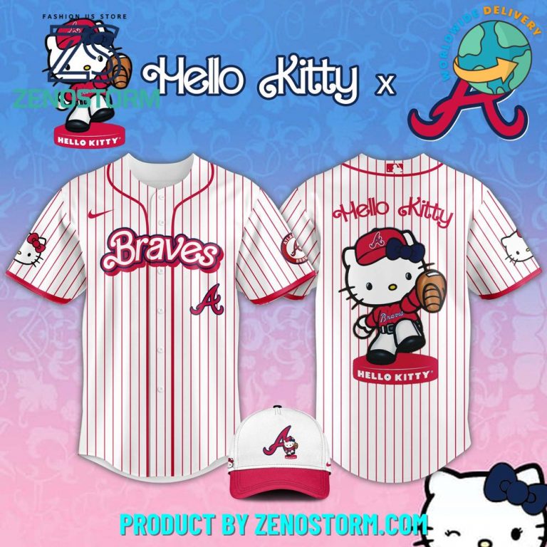 Atlanta Braves MLB x Hello Kitty Night Jersey 2025 - Zenostorm